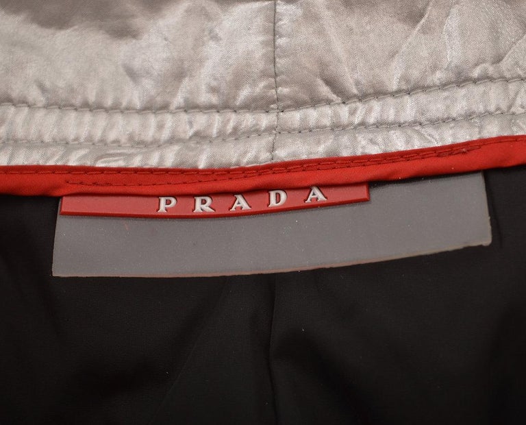 Y2k Prada 2000'S Silver Linea Rossa Metallic Ski Pants Trousers For ...