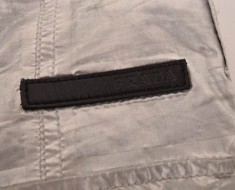 Y2k Prada 2000'S Silver Linea Rossa Metallic Ski Pants Trousers For ...
