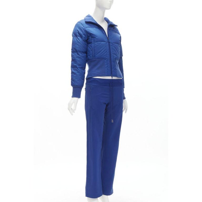 Y3 YOHJI YAMAMOTO ADIDAS blue nylon padded puffer jacket pants track ...