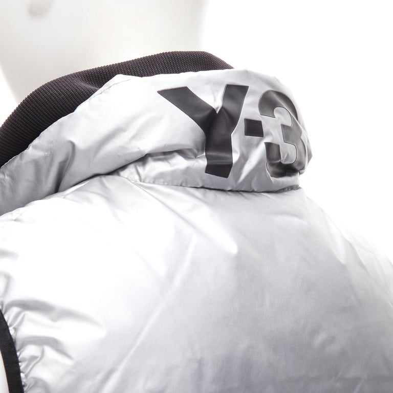 Y3 YOHJI YAMAMOTO ADIDAS silver nylon padded puffer vest jacket XS For ...