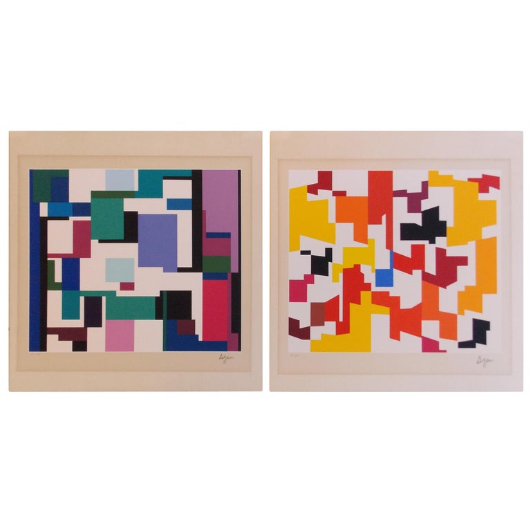 Yaacov Agam Geometric Screen Prints at 1stDibs