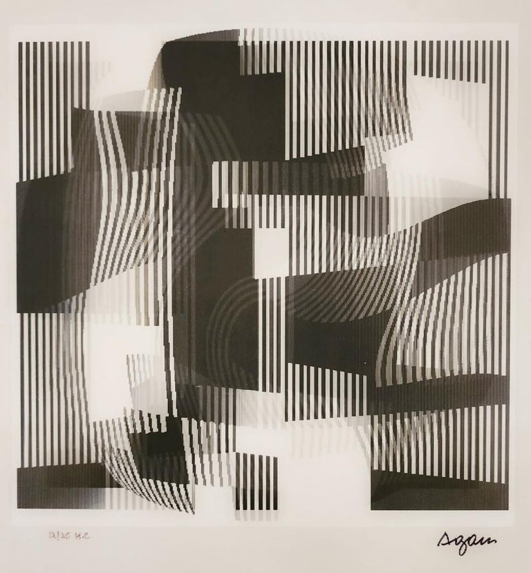Yaacov Agam - UNTITLED BLACK and WHITE, AGAMOGRAPH For Sale at 1stDibs