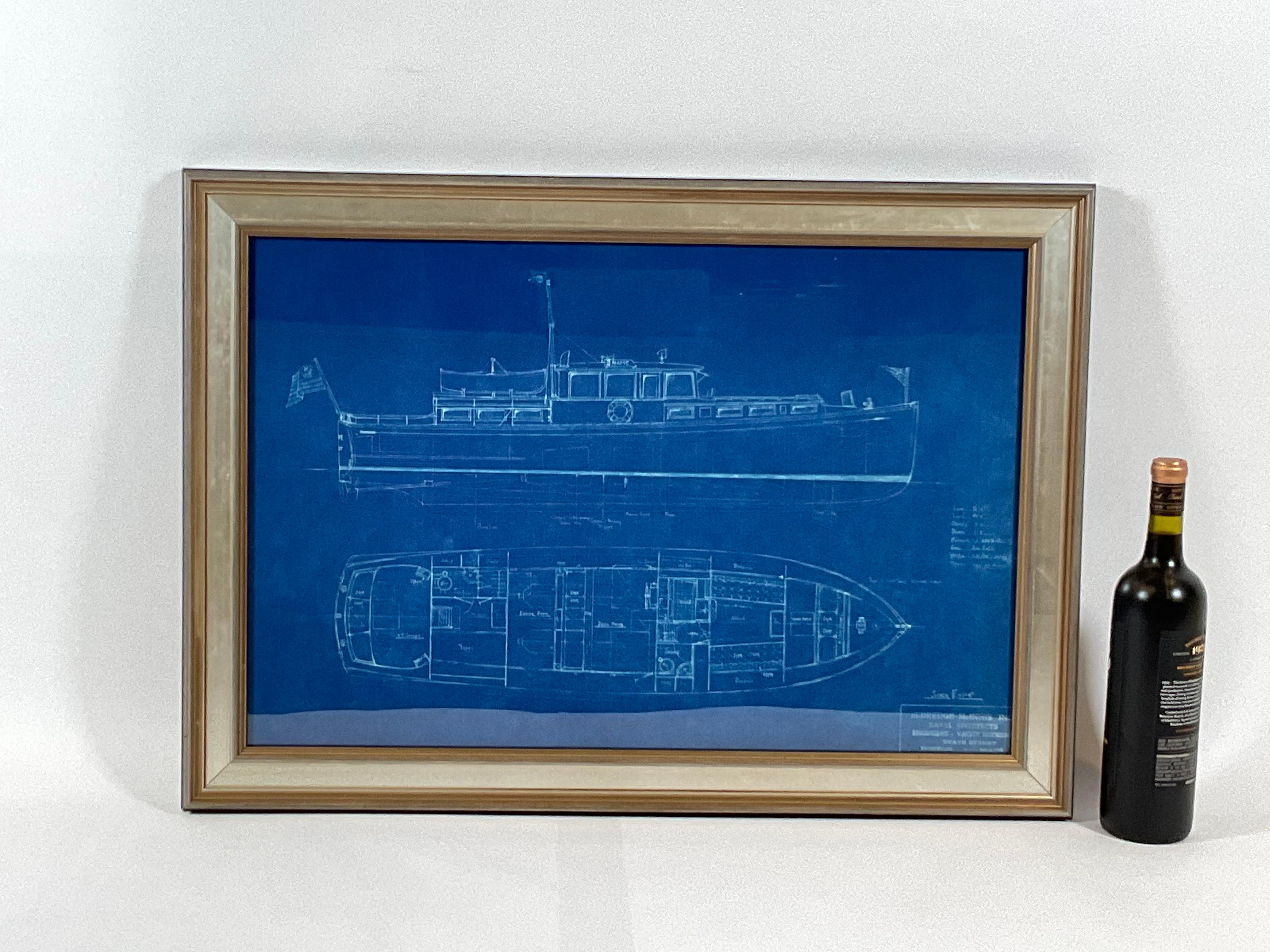 Yacht Blueprint from Naval Architect Eldredge McInnis For Sale at 1stDibs