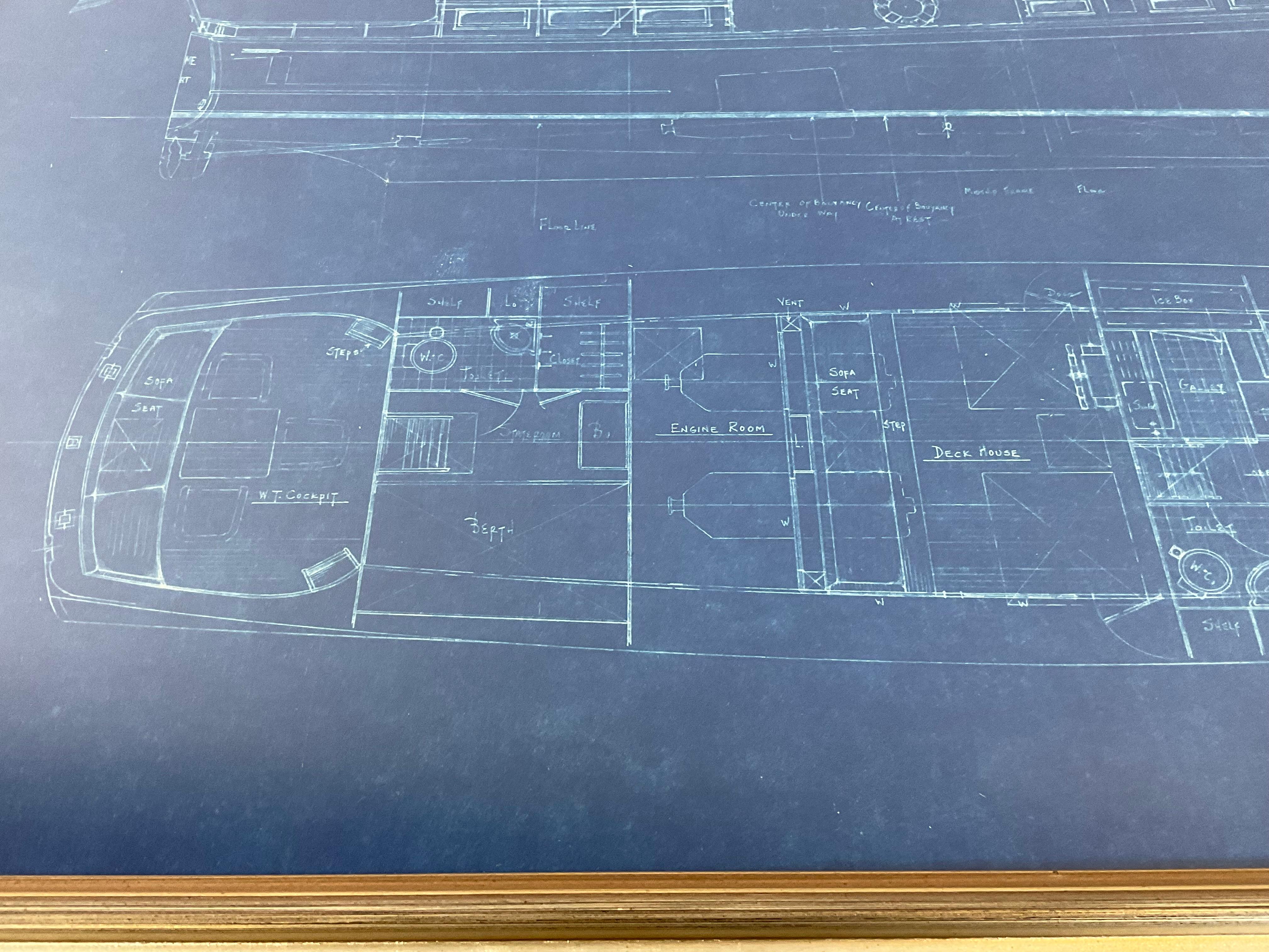 Yacht Blueprint from Naval Architect Eldredge McInnis For Sale at 1stDibs