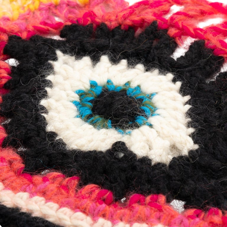 Yacht Vase Handcrafted Crochet Knit Blanket Wall Hanging Throw For Sale ...