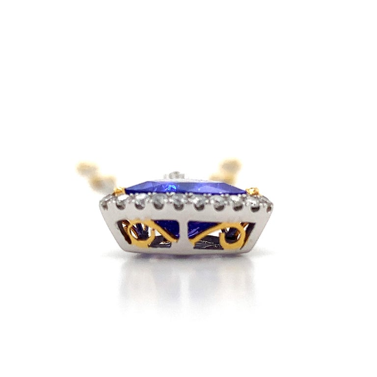Yael 18k Trillion Tanzanite and Diamond Earrings and Pendant with Dia ...