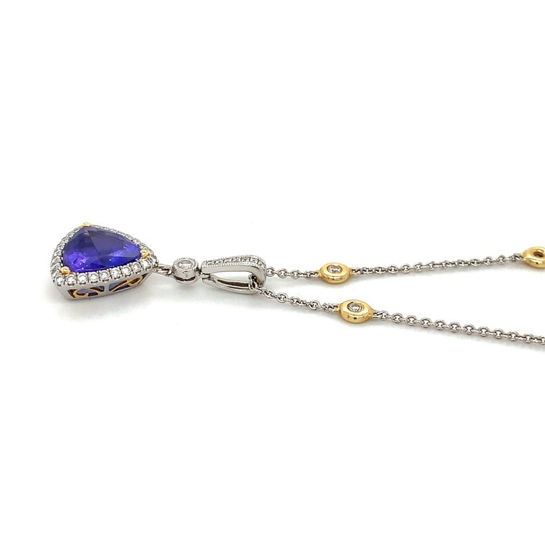 Yael 18k Trillion Tanzanite and Diamond Earrings and Pendant with Dia ...