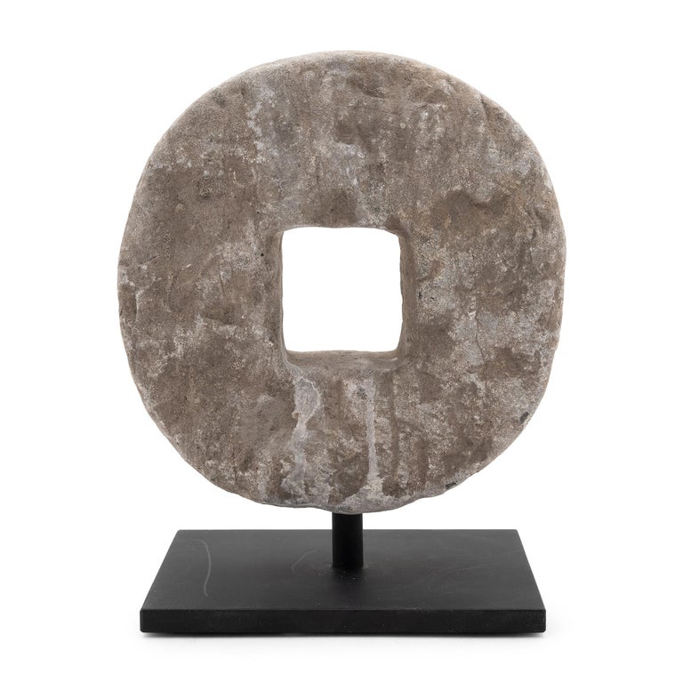 Chinese Threshing Stone Disc, circa 1900 For Sale at 1stDibs