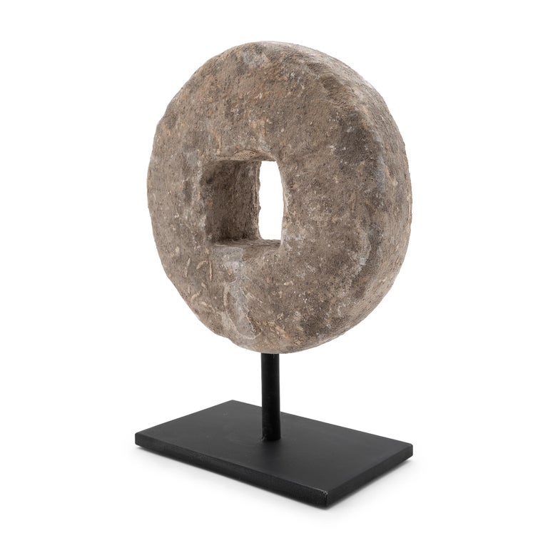 Chinese Threshing Stone Disc, circa 1900 For Sale at 1stDibs