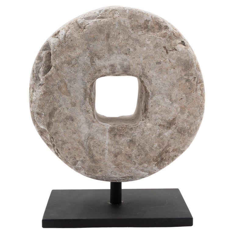 Chinese Threshing Stone Disc, circa 1900 For Sale at 1stDibs
