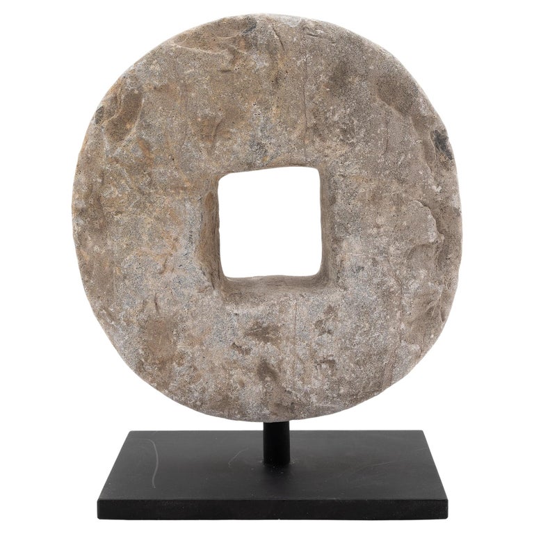 Chinese Threshing Stone Disc, circa 1900 For Sale at 1stDibs