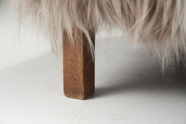 Yak Hide Daybed with Solid Wood Legs, Europe, ca 1950s at 1stDibs