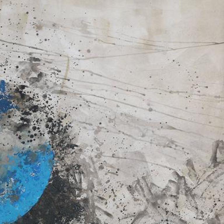Yannick Ballif - "Blue Planet," Acrylic Monoprint and India Ink on ...