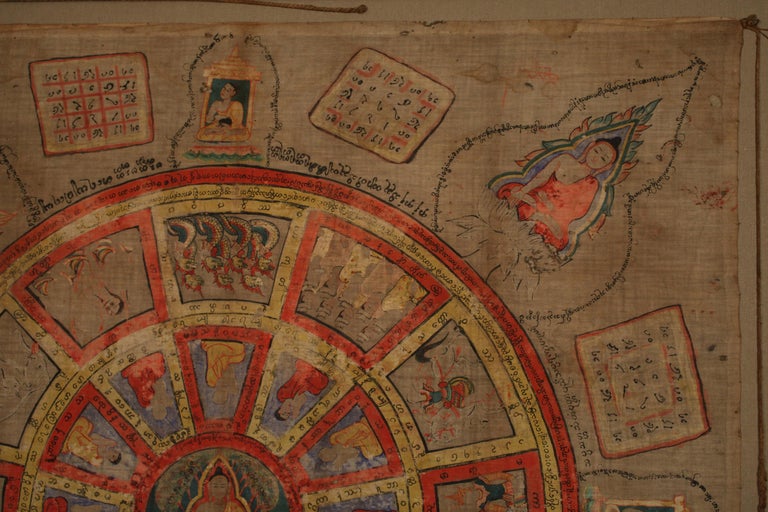 Yantra Prayer Cloth from Burma, Early 20th Century at 1stDibs