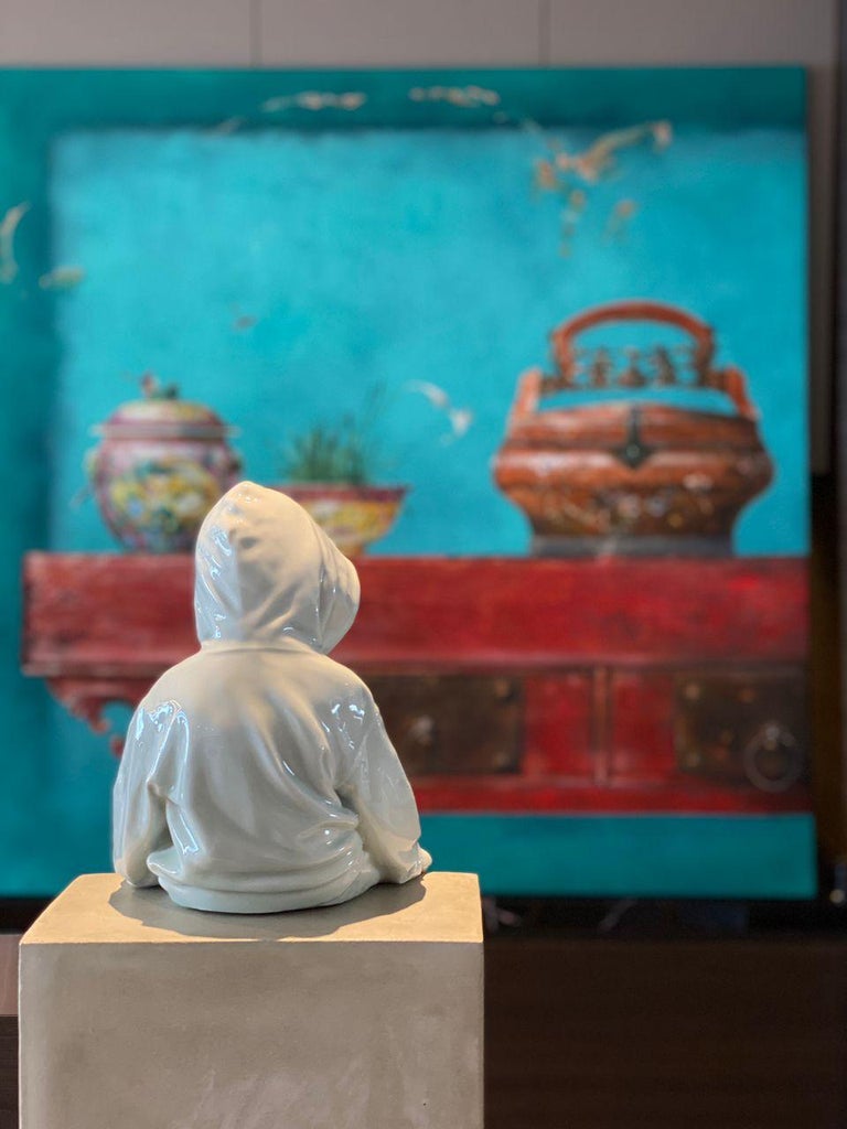 Yap Chin Hoe - « Turquoise Dream », peinture en céramique et porcelaine ...