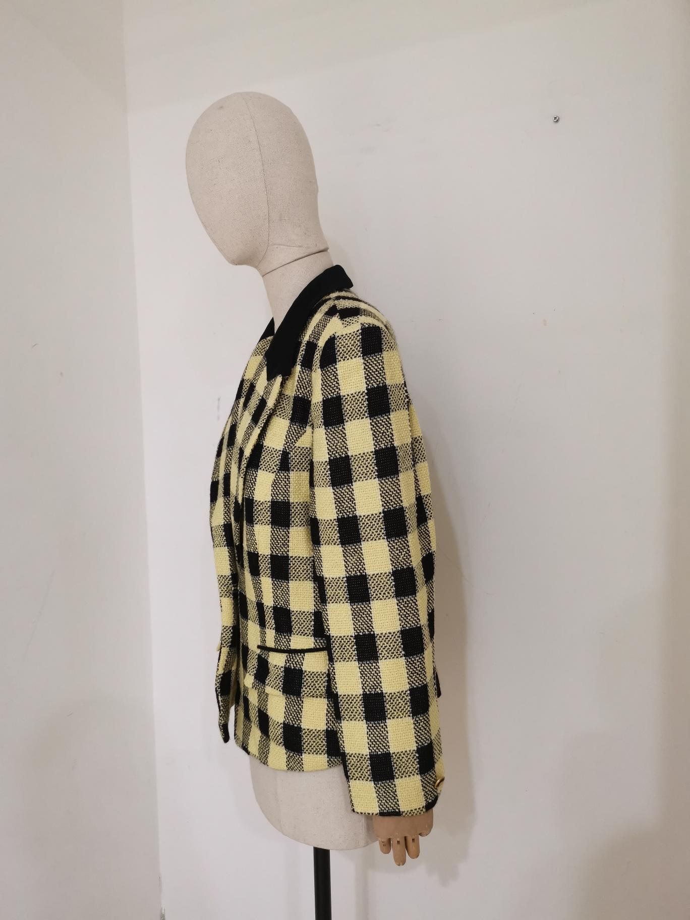 Yarell yellow black wool jacket For Sale at 1stDibs