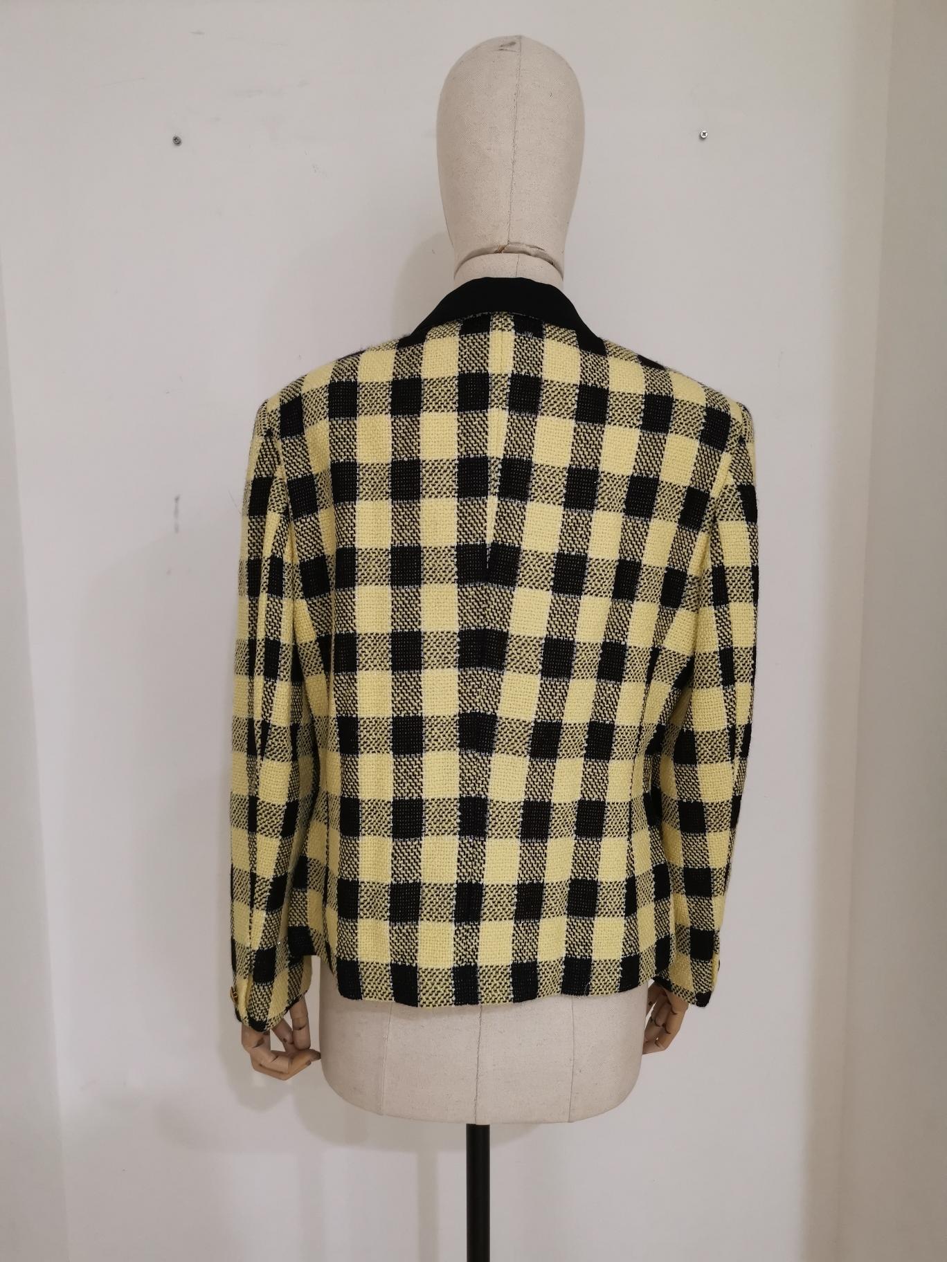Yarell yellow black wool jacket For Sale at 1stDibs