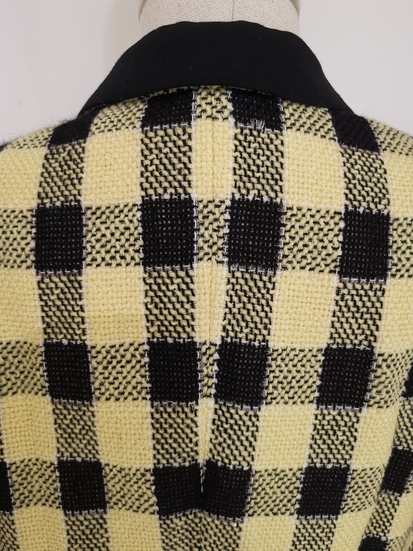 Yarell yellow black wool jacket For Sale at 1stDibs
