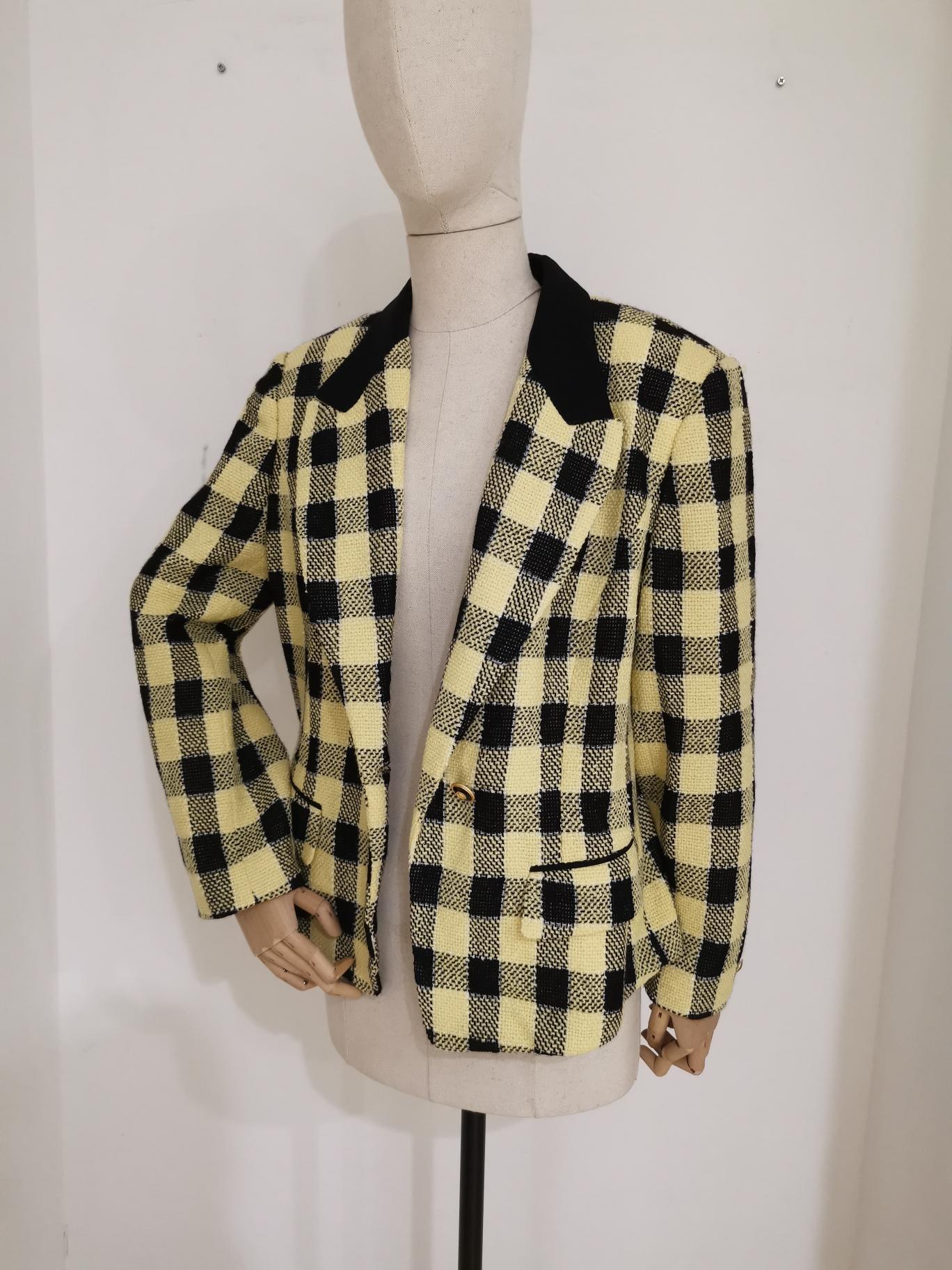 Yarell yellow black wool jacket For Sale at 1stDibs
