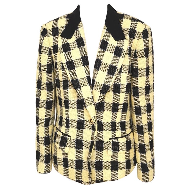 Yarell yellow black wool jacket For Sale at 1stDibs
