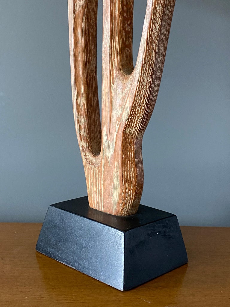 Yasha Heifetz, Rare Organic Table Lamp, Cerused Oak, Black Paint ...