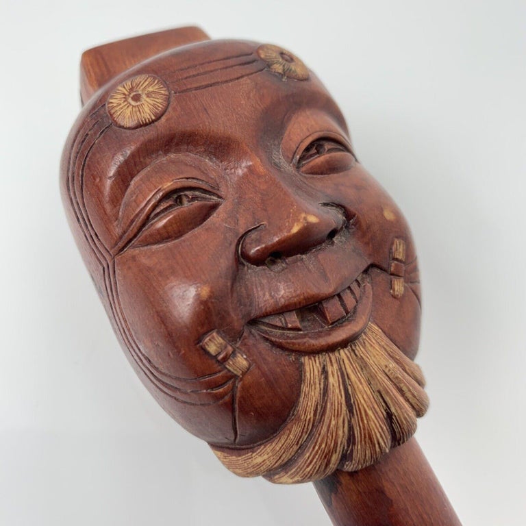 Yatate Japonais En Bois Scuplté Nissho Antique Wood Carved Netsuke ...