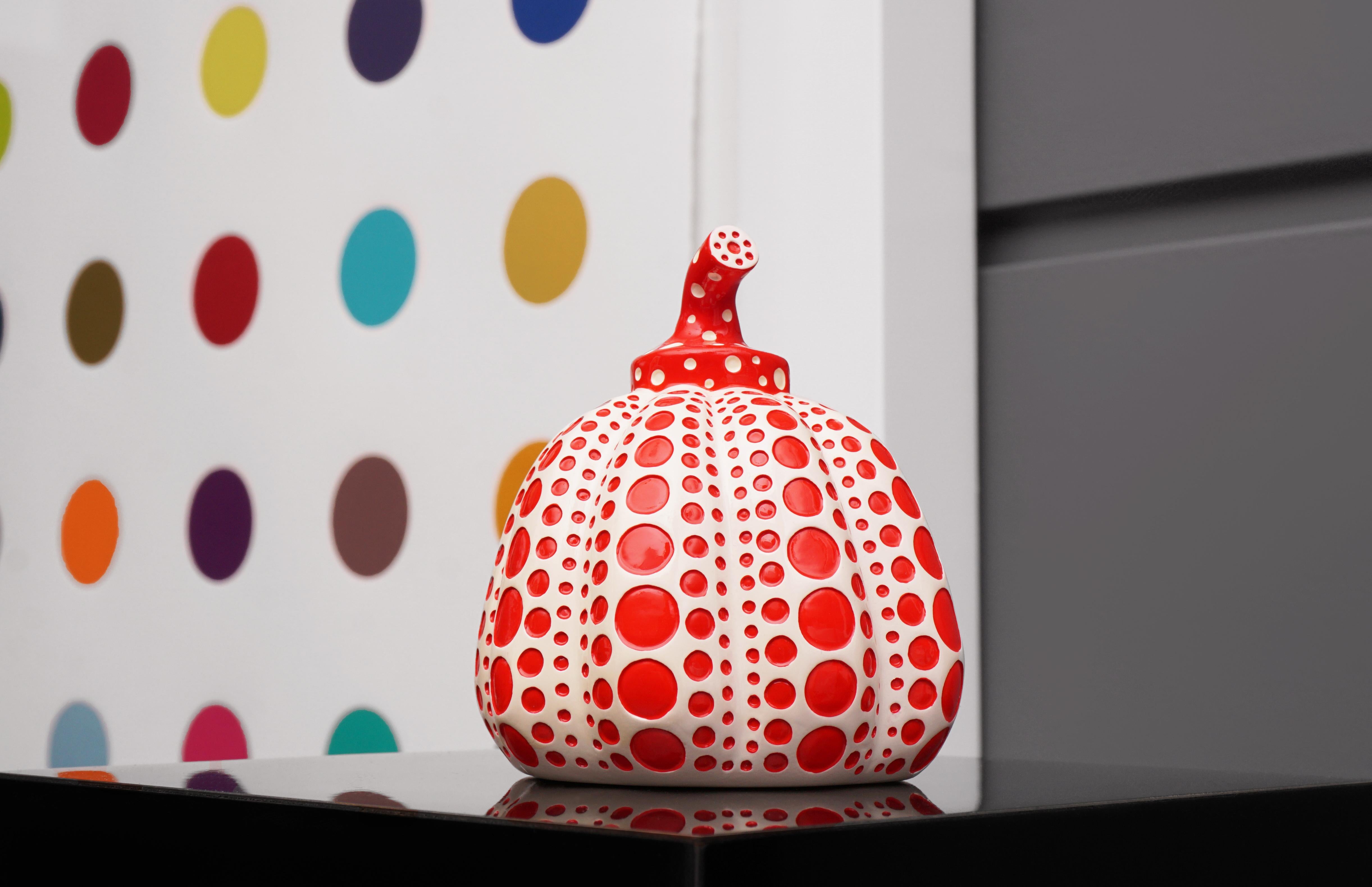 Yayoi Kusama - Yayoi Kusama 'Pumpkin' White/Red Pumpkin Pop Art Resin ...