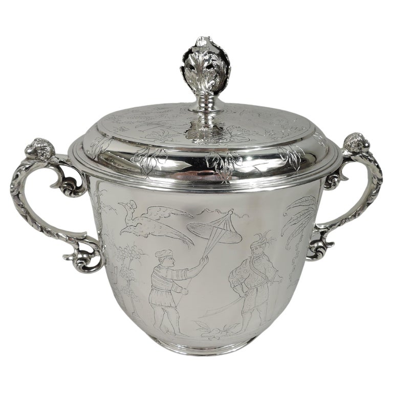 Ye Olde English Sterling Silver Porringer Ice Bucket by Comyns For Sale ...