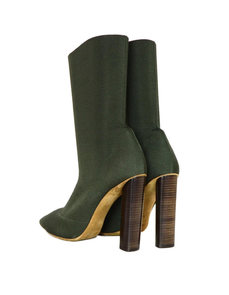 Yeezy Season 2 Olive Green Sock Boots Sz 39.5 For Sale at 1stDibs