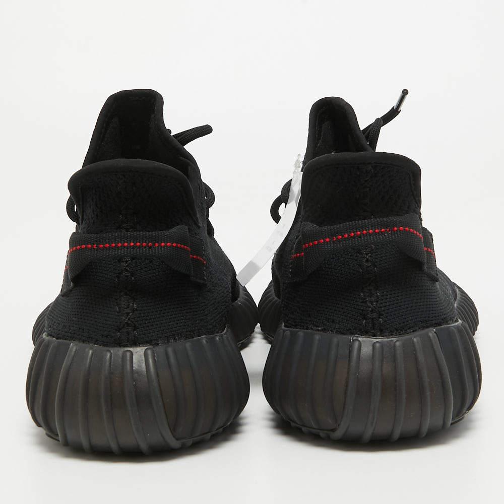 Yeezy x Adidas Black/Red Knit Fabric Boost 350 V2 Bred Sneakers Size 48 ...