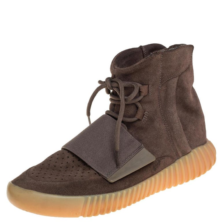 Yeezy x Adidas Brown Suede 750 High Top Sneaker Size 41 1/3 at 1stDibs