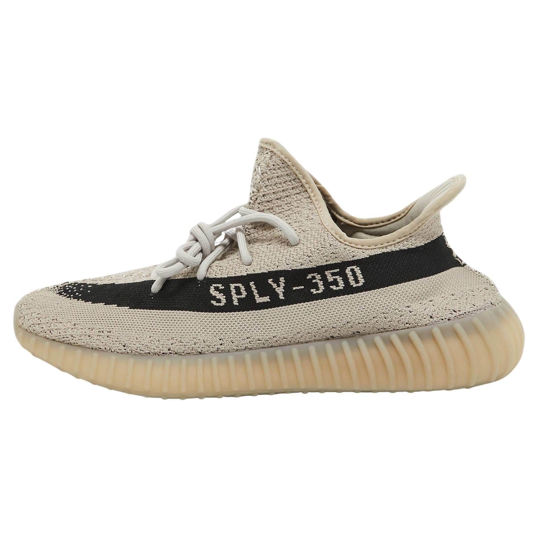 Yeezy x Adidas Grey/Black Knit Fabric Boost 350 V2 Slate Sneakers Size ...