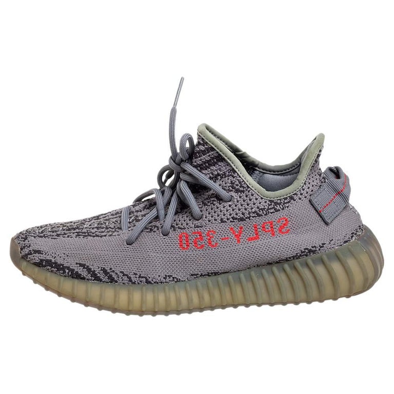 Yeezy x Adidas Grey Knit Fabric Boost 350 V2 Beluga 2.0 Sneakers Size ...