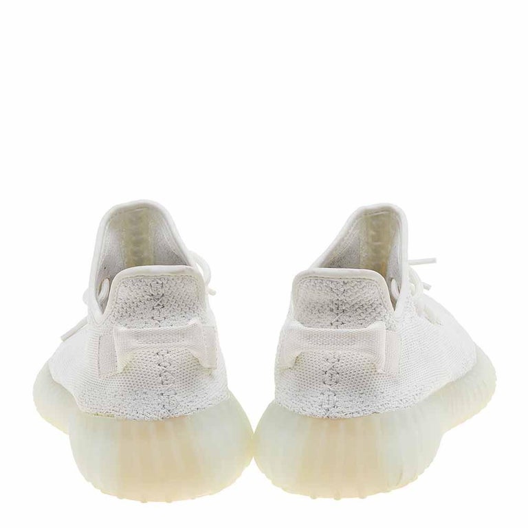 Yeezy x Adidas White Knit Fabric Boost 350 V2 Triple White Sneakers ...
