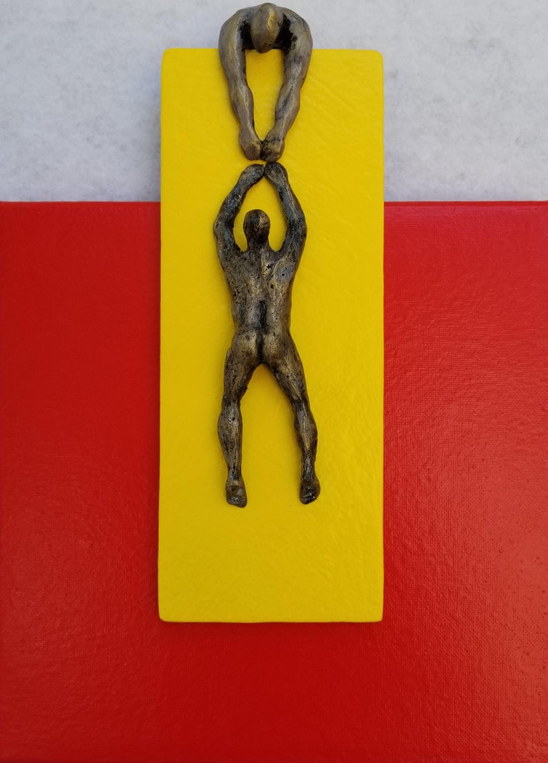 Yelitza Diaz - Yellow on Red I, Original Painting For Sale at 1stDibs