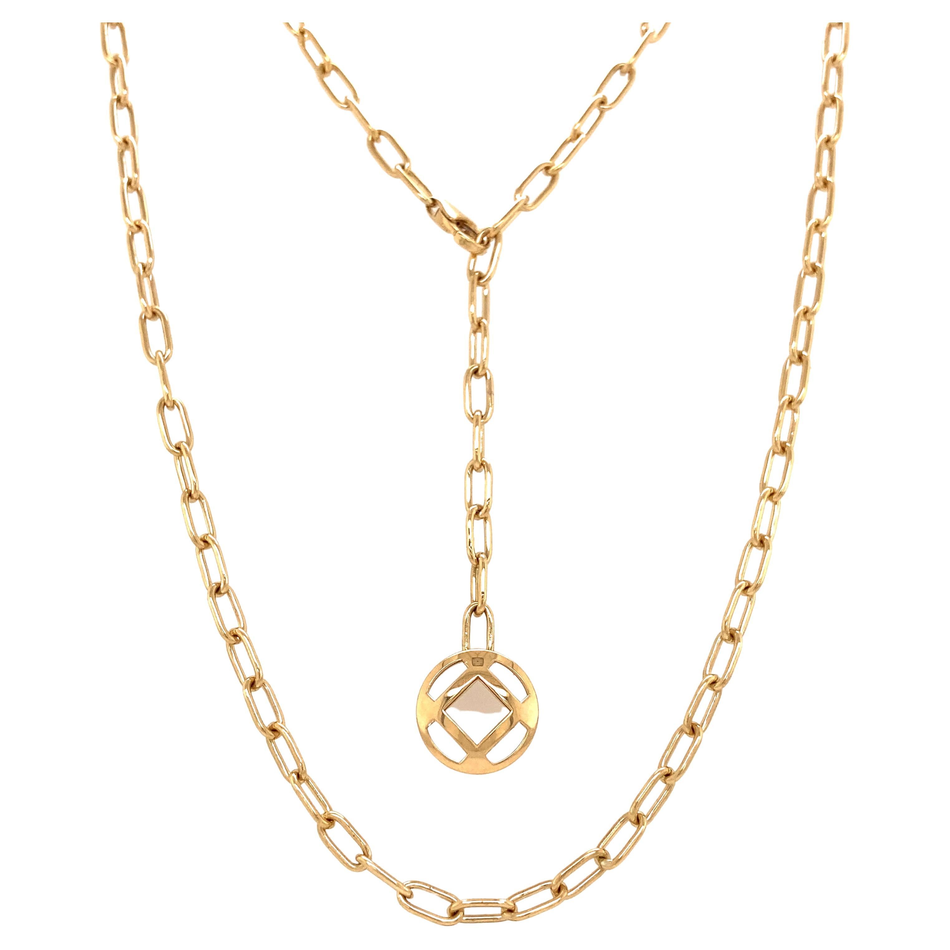 Cartier Santos de Cartier 18 Karat Yellow Gold Chain Necklace at 1stDibs