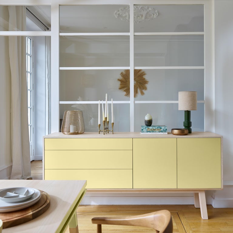 Yellow 2 -Door 3-Drawer High Sideboard, Scandinavian Design Eric Gizard ...