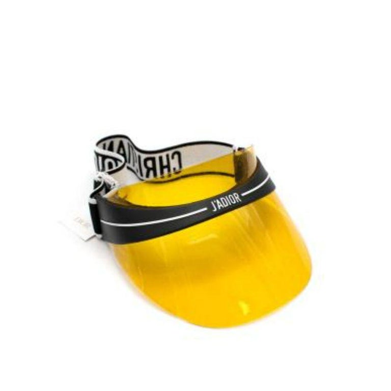 yellow acetate logo elastic Club visor For Sale at 1stDibs