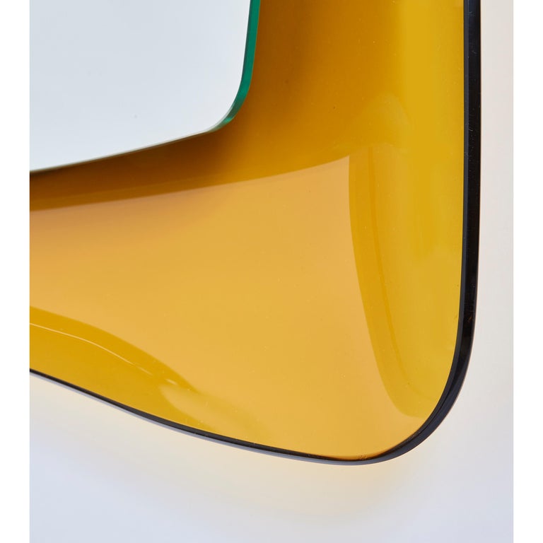 Yellow Amber Glass Mirror, Italy, 1960s For Sale at 1stDibs