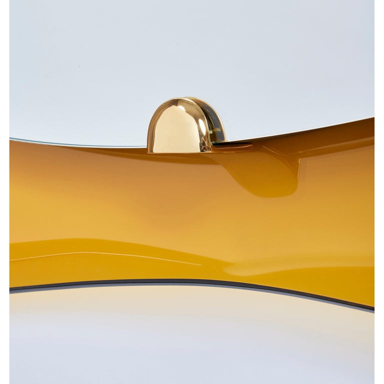 Yellow Amber Glass Mirror, Italy, 1960s For Sale at 1stDibs
