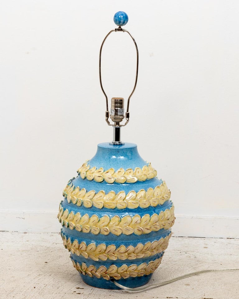 Yellow and Blue Pottery Lamp at 1stDibs | yellow and blue lamps, blue ...