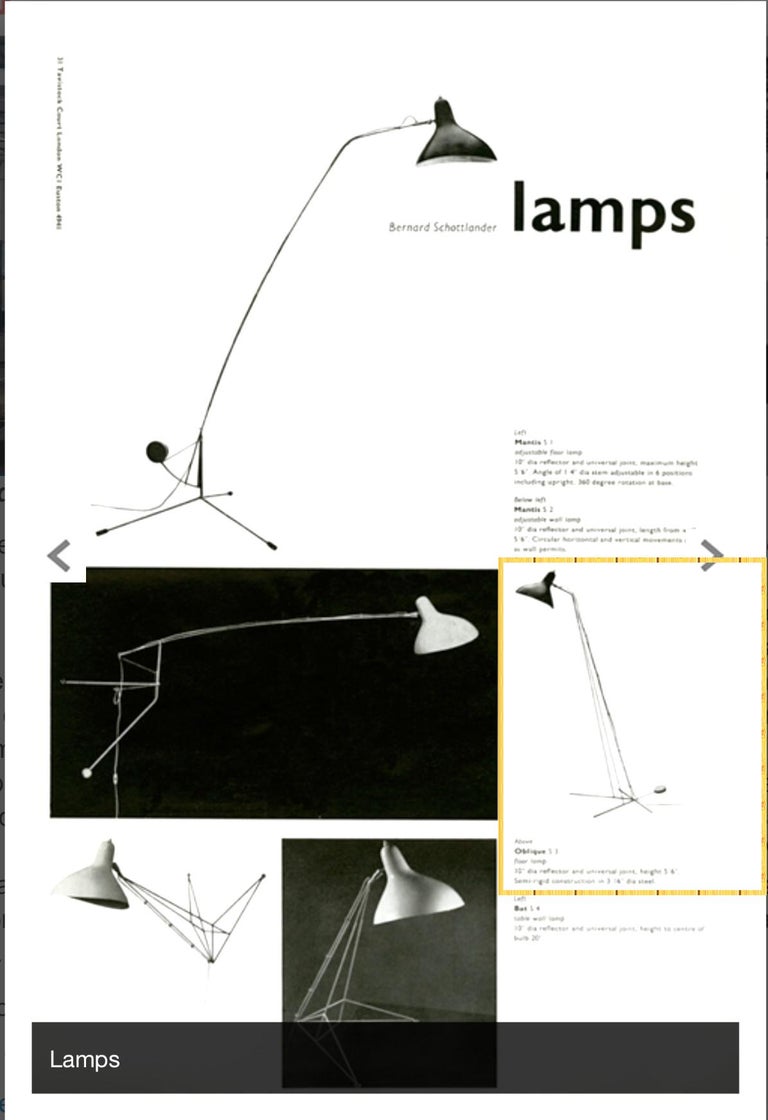 Yellow Architectural Floor Lamp by Bernard Schottlander, 1950s at ...