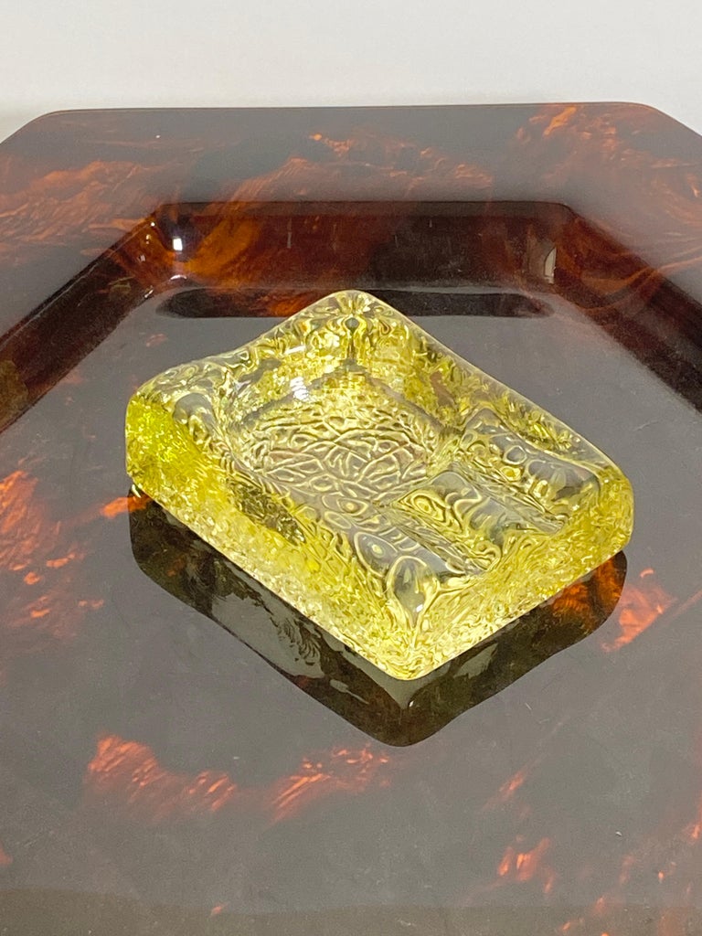 Yellow Bubled Glass Ashtray, Made in France in the 1970's For Sale at ...