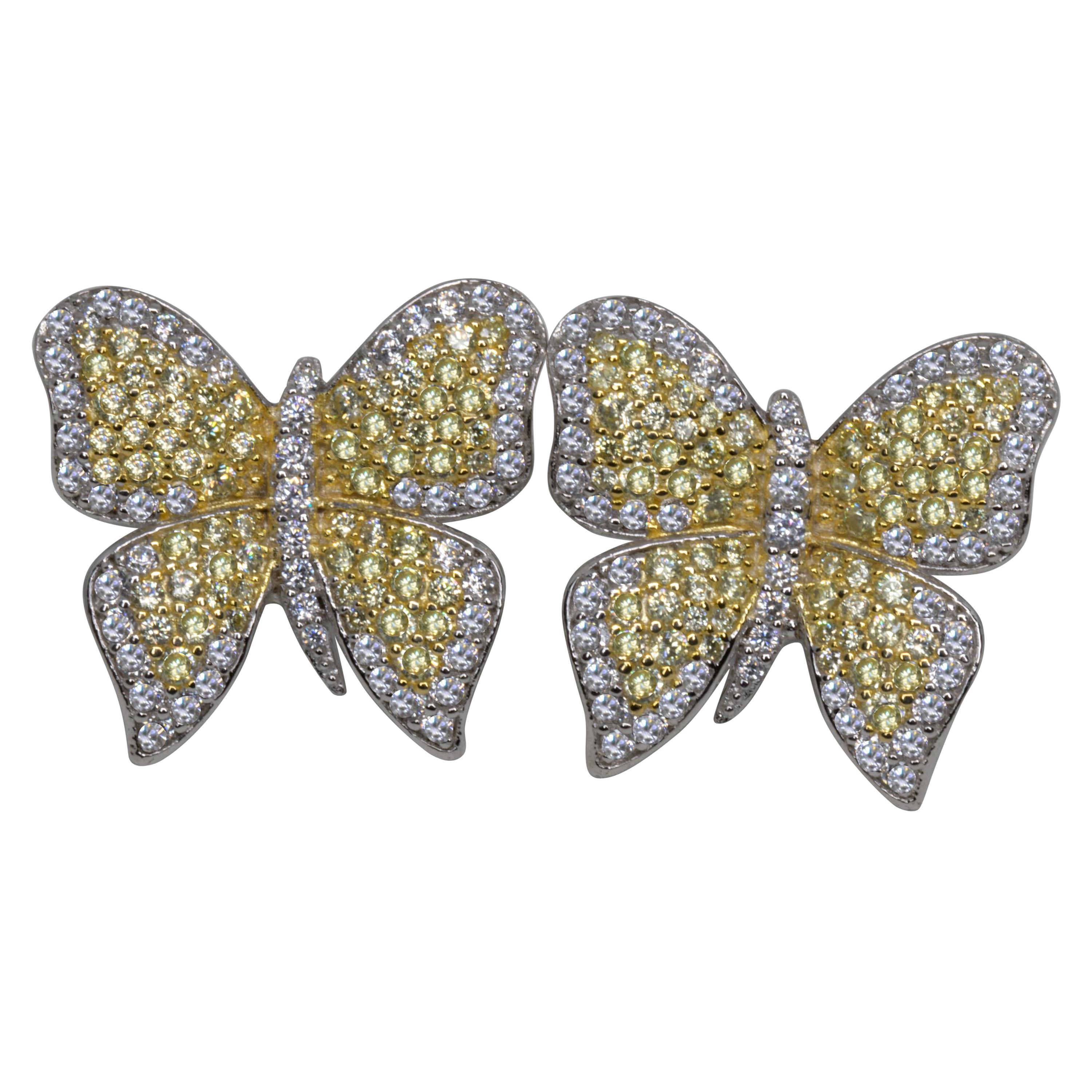 Chopard Diamond Yellow Gold Butterfly Earrings For Sale at 1stDibs