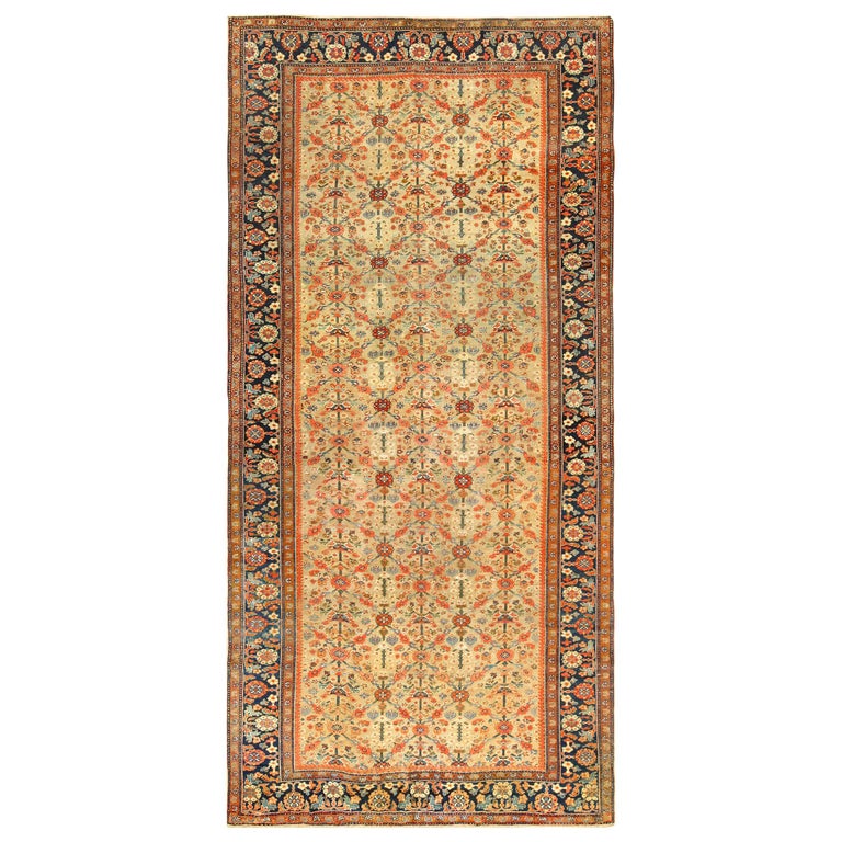 Yellow Color Background Antique Sultanabad Persian Rug. Size: 7 ft 3 in ...