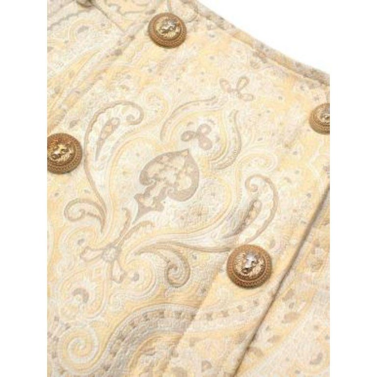 Yellow Damask Jacquard Mini Skirt For Sale at 1stDibs