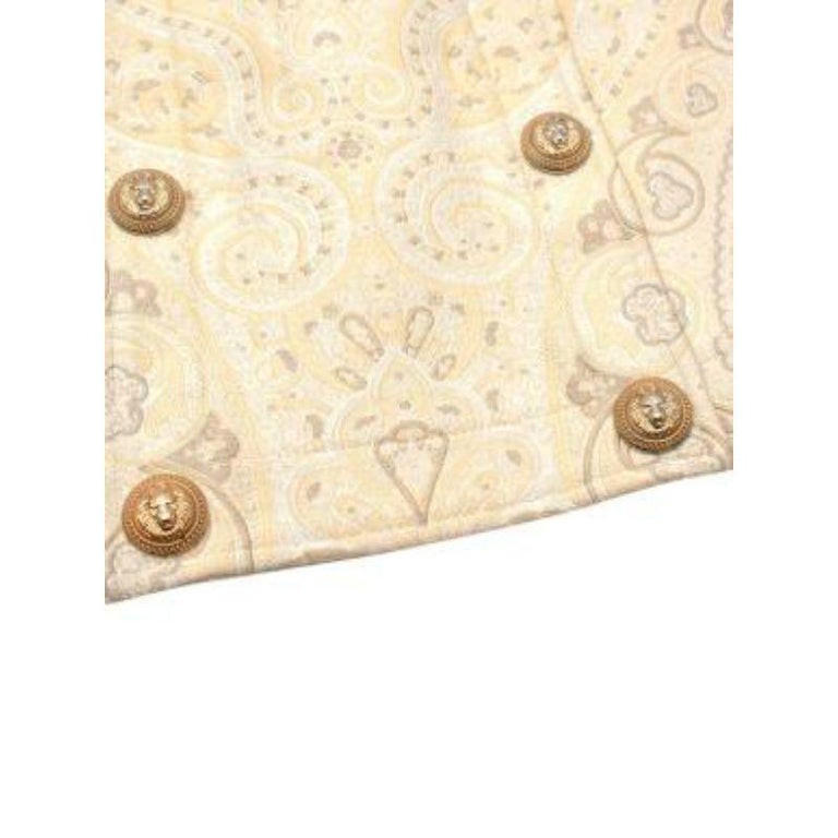 Yellow Damask Jacquard Mini Skirt For Sale at 1stDibs