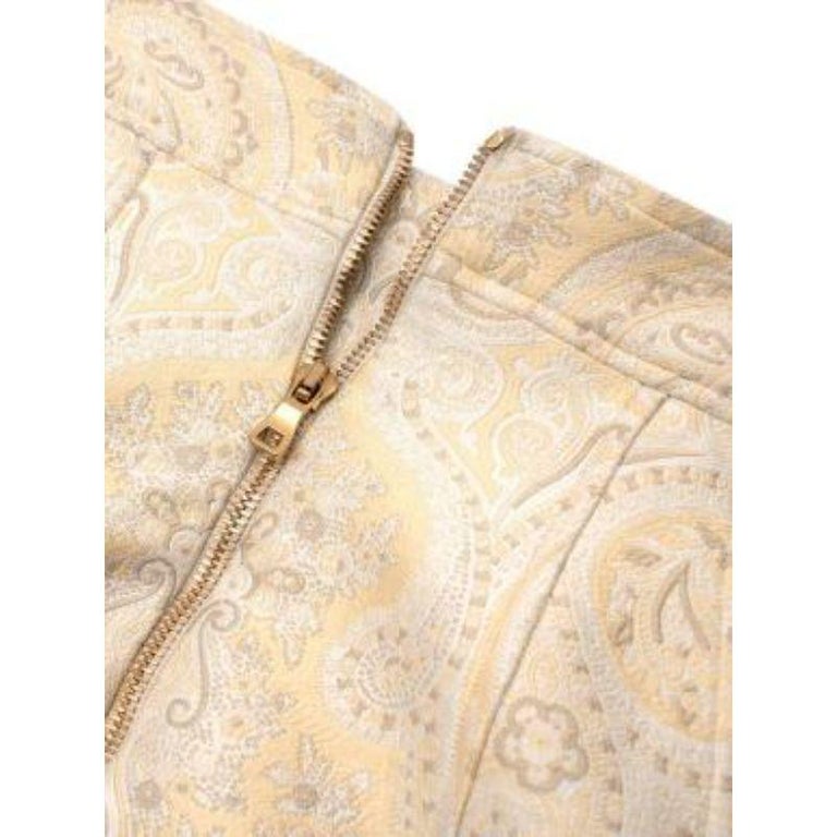 Yellow Damask Jacquard Mini Skirt For Sale at 1stDibs