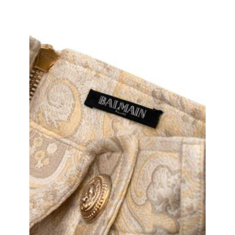 Yellow Damask Jacquard Mini Skirt For Sale at 1stDibs