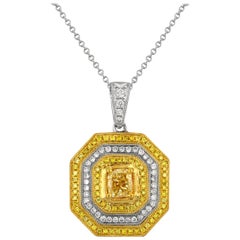 Antique Yellow Diamond Necklaces - 224 For Sale at 1stdibs